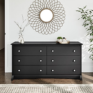 Sonoma 6 Drawer Double Dresser for Bedroom, Black