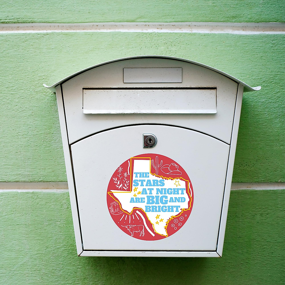 The Stars at Night are Big and Bright Texas Souvenir Magnet, Magnetic Decals for Refrigerator and Car, 5.5 Inches