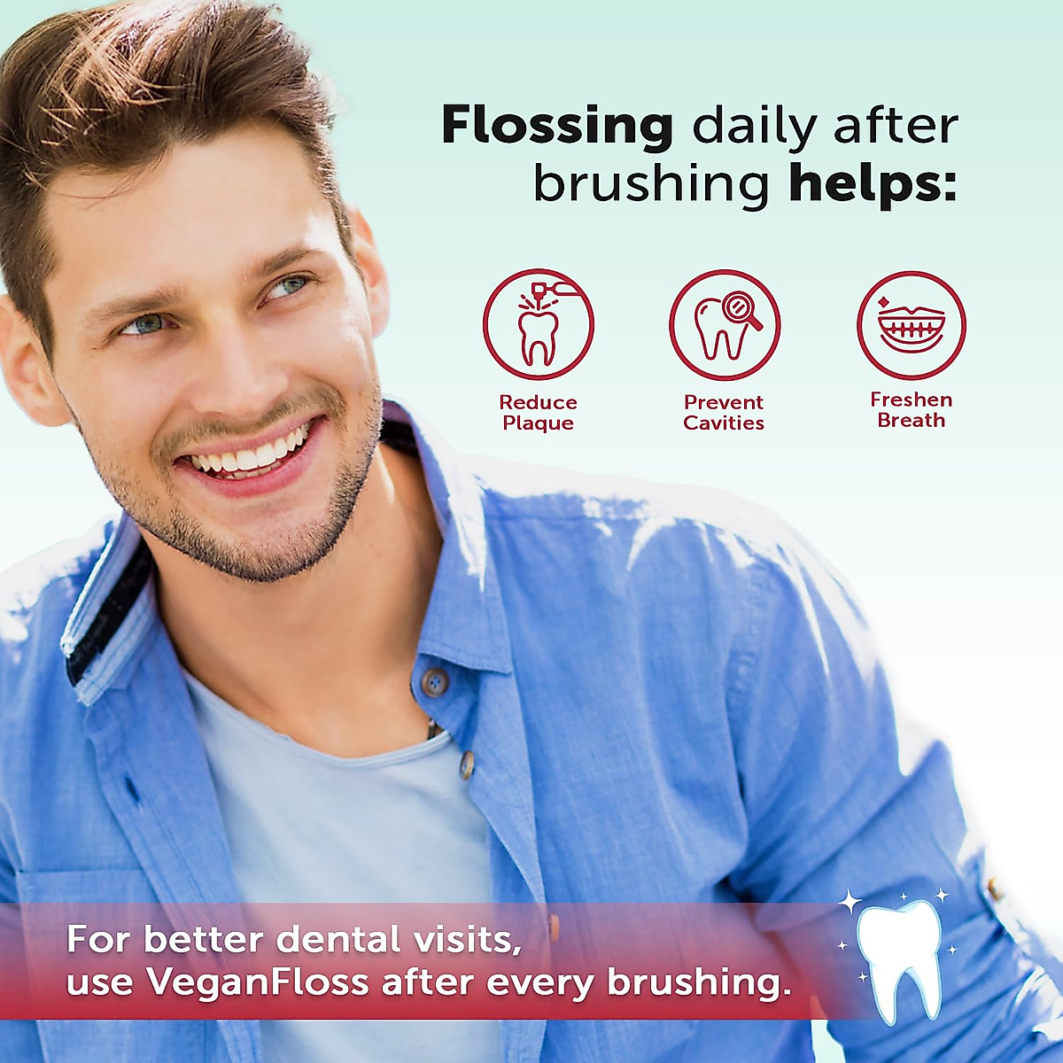 Eco-Dent Cinnamon Floss, 100 Yards Pack of 6