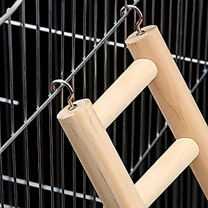 Wooden Bird Ladder, 5 Step Parrot Ladder Climbing Toy, Flexible Birds Cage Accessories Decoration for Cockatiel Parakeet
