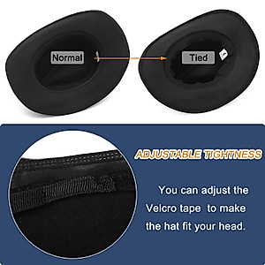 Wool Cowboy Cowgirl Hat for Men Women Classic Roll Up Brim Fedora Western Black