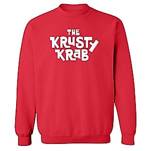 The Krusty Krab Logo Fleece Crewneck Sweatshirt - Red - L
