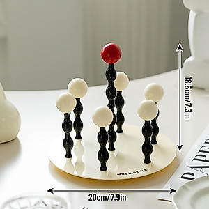 HASSLICKIT Cup Drying Rack Stand, 360° Rotating 6 Cups Mug Holder, Glass Cup Organizer Holder Rack, Modern Decor for Table, Kitchen Countertop (White)