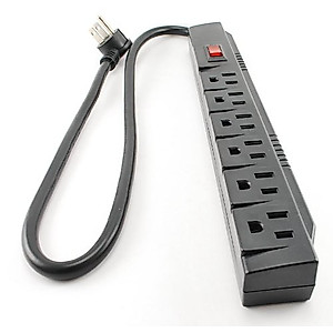 CablesOnline, 6 Outlet Surge Strip, Horizontal, 90 Joules, 24in (2 ft.) Cable, (SP-002)