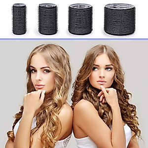 Selizo Hair Roller 28 Pcs Set, Includes 16Pcs Self-Grip Hair Rollers in 4 Sizes and 12Pcs Hair Clips for Long Medium Short Hair Volume