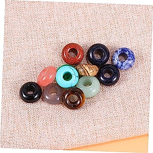 TEHAUX 20pcs Gemstone Bracelets Beaded Bracelet Large Hole Spacer Beads Big Hole Loose Beads Agate Loose Beads Craft Beads for Jewelry Making DIY Beads Jewelry Beads Beading Kits Necklace