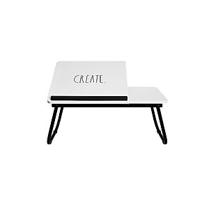 Rae Dunn Folding Laptop Lap Desk - Wooden Work Table and Stand for Couch, Bed and Sofa Computer Use - Folding Legs, Adjustable Tilt - Use as Reading and Breakfast Tray