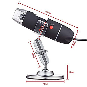 AmScope 50X to 500X USB Digital Handheld Microscope with Adjustable Stand and 8-LED Light - Compatible with Windows, Mac and Android (OTG Adapter Included)
