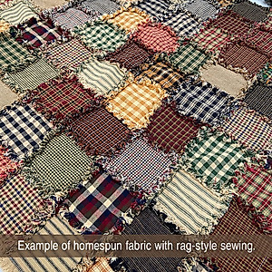 Timber Green 2 Cotton Homespun Plaid Fabric by JCS - Sold by The Yard