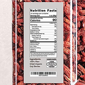 Roots Circle USDA Organic Dried Goji Berries 14.1oz Jar 1 Pack | Bulk Supply of Goji Berry Fruit Superfood | Naturally Rich in Antioxidants to Support Healthy Skin | Raw, Natural, Vegan, Non-GMO, Kosher