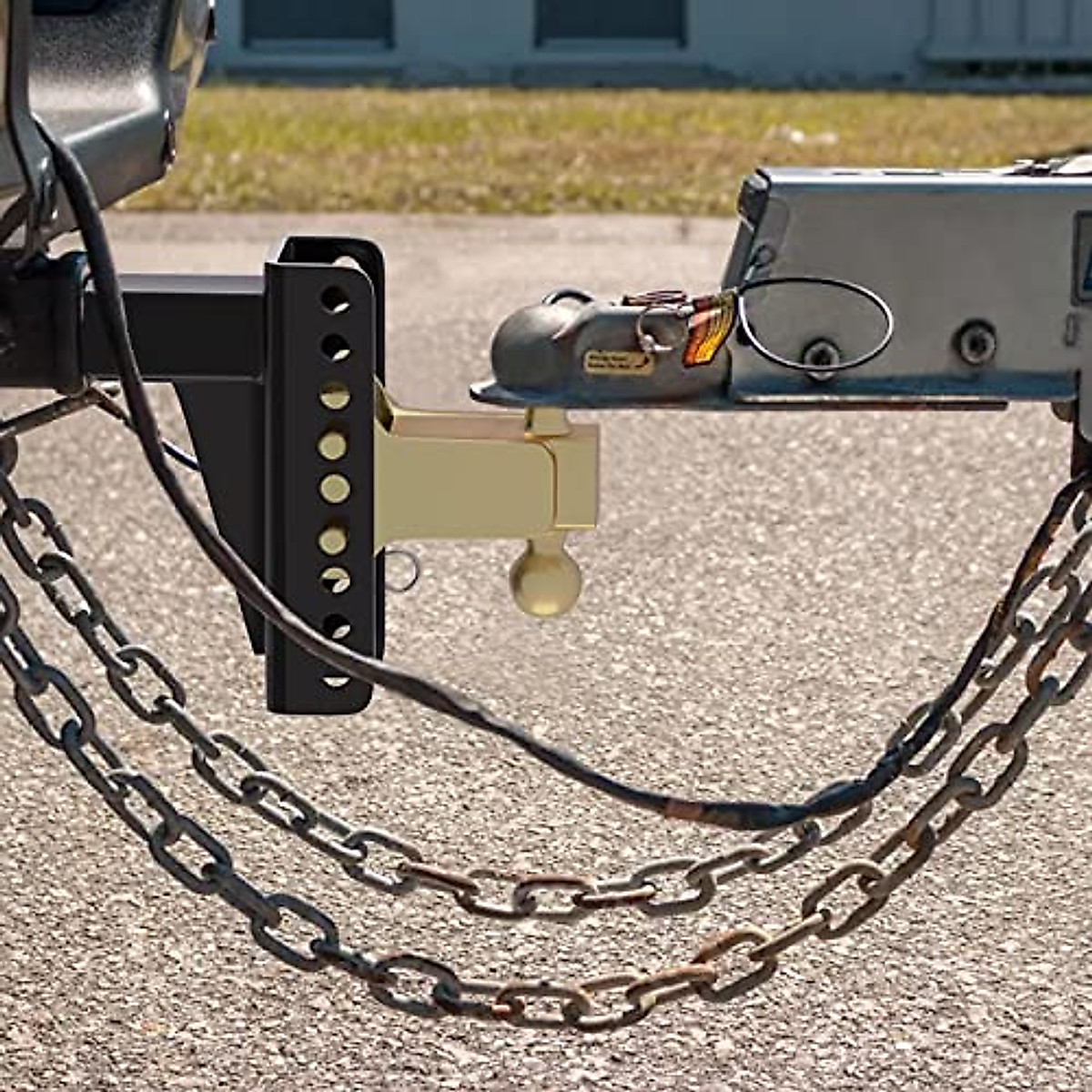 CROSSHIP Adjustable Trailer Hitch Ball Mount - Fits 2'' Receiver, 6Inch Drop/Rise Drop Hitch with 2'' & 2-5/16'' Solid Dual Balls 25,000 lbs Capacity- Tow Hitch for Heavy Duty Truck with Double Pins