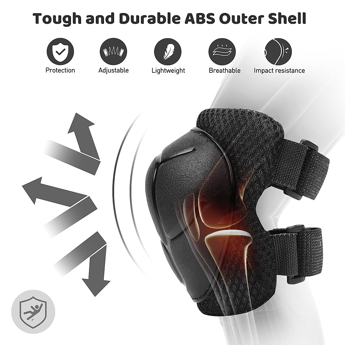 Kid's Protective Gear Set,Roller Skating Skateboard BMX Scooter Cycling Protective Gear Pads (Knee Pads+Elbow Pads+Wrist Pads),(Black)