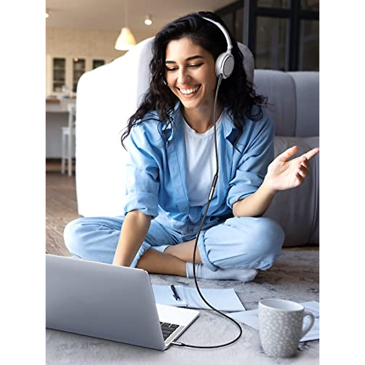 UGREEN Headphone Splitter for Computer & 3.5mm Headphone Extension Cable 3FT Male to Female Bundle