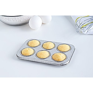 Fox Run Micro Muffin Pan, Tinplated Steel, 6 Cup