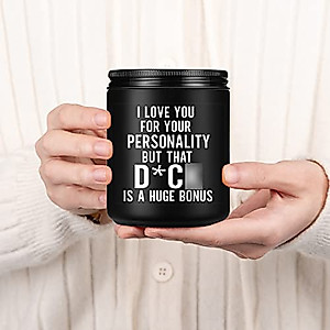 GSPY Scented Candles - Valentines Day Gifts for Men, Gifts for Him, Boyfriend Gifts, Husband Gifts - I Love You for Your Personality - Funny Anniversary, Birthday Gifts for Boyfriend, Husband, Fiance