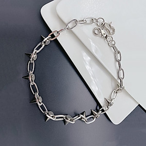 Rivets Spike Pants Chain Punk Goth Waist Chains Handmade Heavy Biker Trucker Belt Trouser Accessories for Men Women Rivet Chain