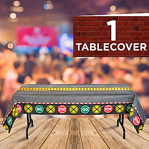 Havercamp Railroad Party Table Cover | 1 Count | Great for Train Themed Events, Kid's Birthday Party, Train Collectors' Gathering, Retirement Party, Father's Day, Graduation Party