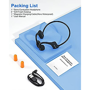 LISNLAB Bone Conduction Headphones, Open-Ear Bluetooth 5.2 Sport Headphones, Wireless Earphones with Mic, IP55 Sweatproof Headset for Running Workouts Gym Cycling Hiking （Black）