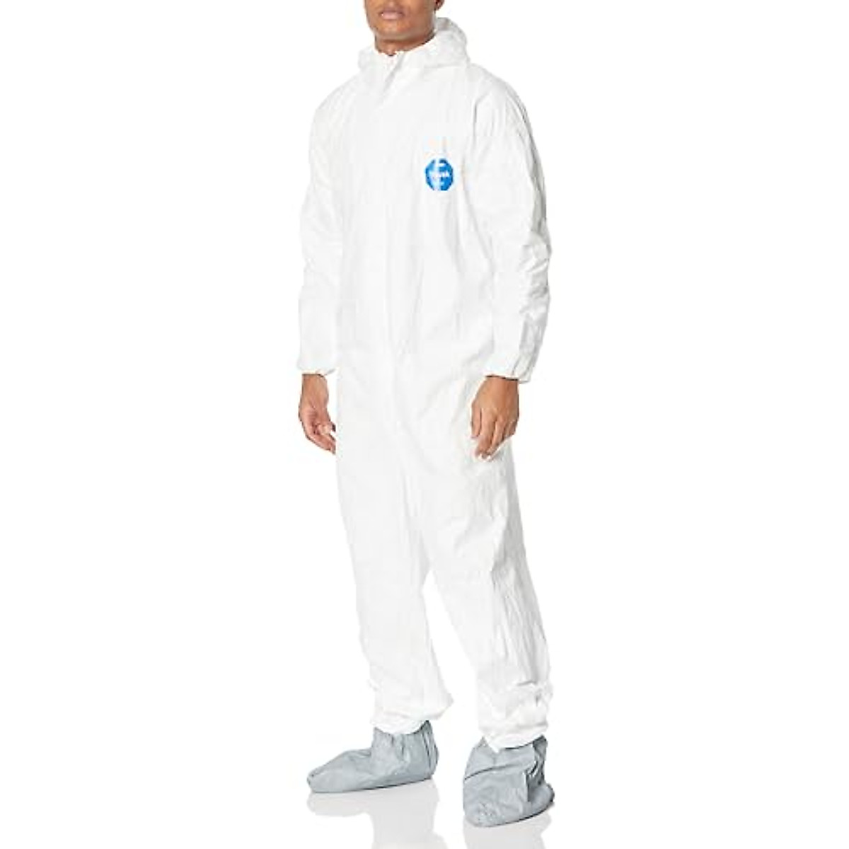 DuPont unisex-adult TY122S-XL-EACH Disposable Elastic Wrist, Bootie and Hood Tyvek Coverall Suit 1414, X-Large, White