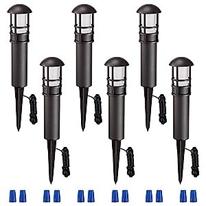 LEONLITE LED Landscape Pathway Light, 3W 12V AC/DC Low Voltage Path Lighting CRI90+, IP65 Waterproof, Non-Dimmable, ETL Listed, Bronze Aluminum Housing, 3000K Warm White, Pack of 6