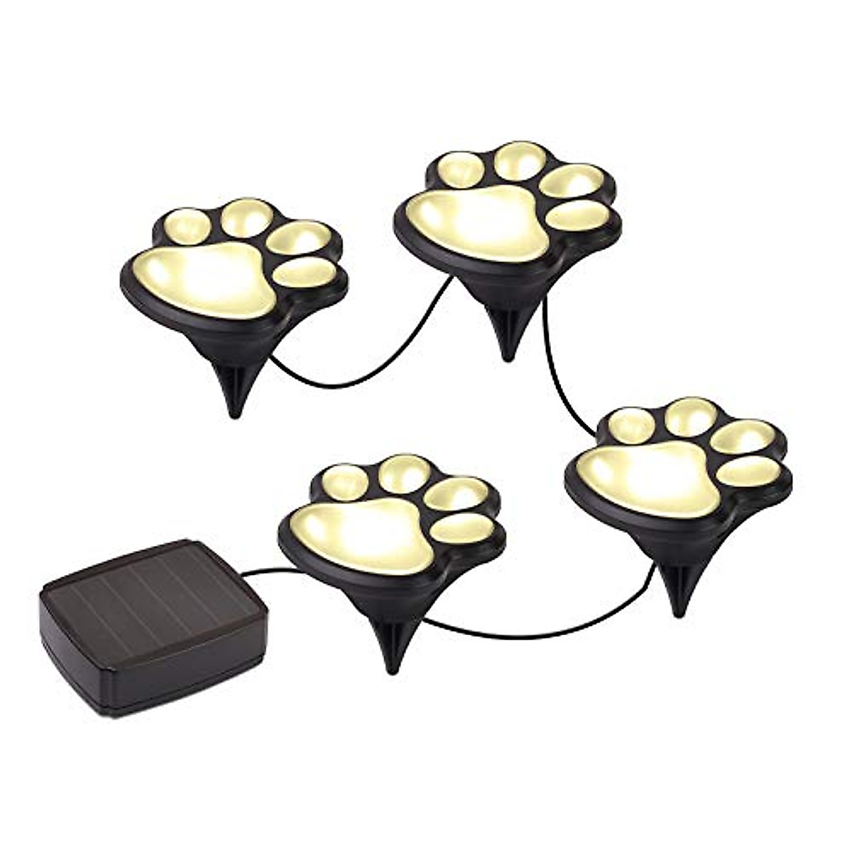 PAW PRINT GARDEN LIGHTING Solar LED Decorative Set of 4