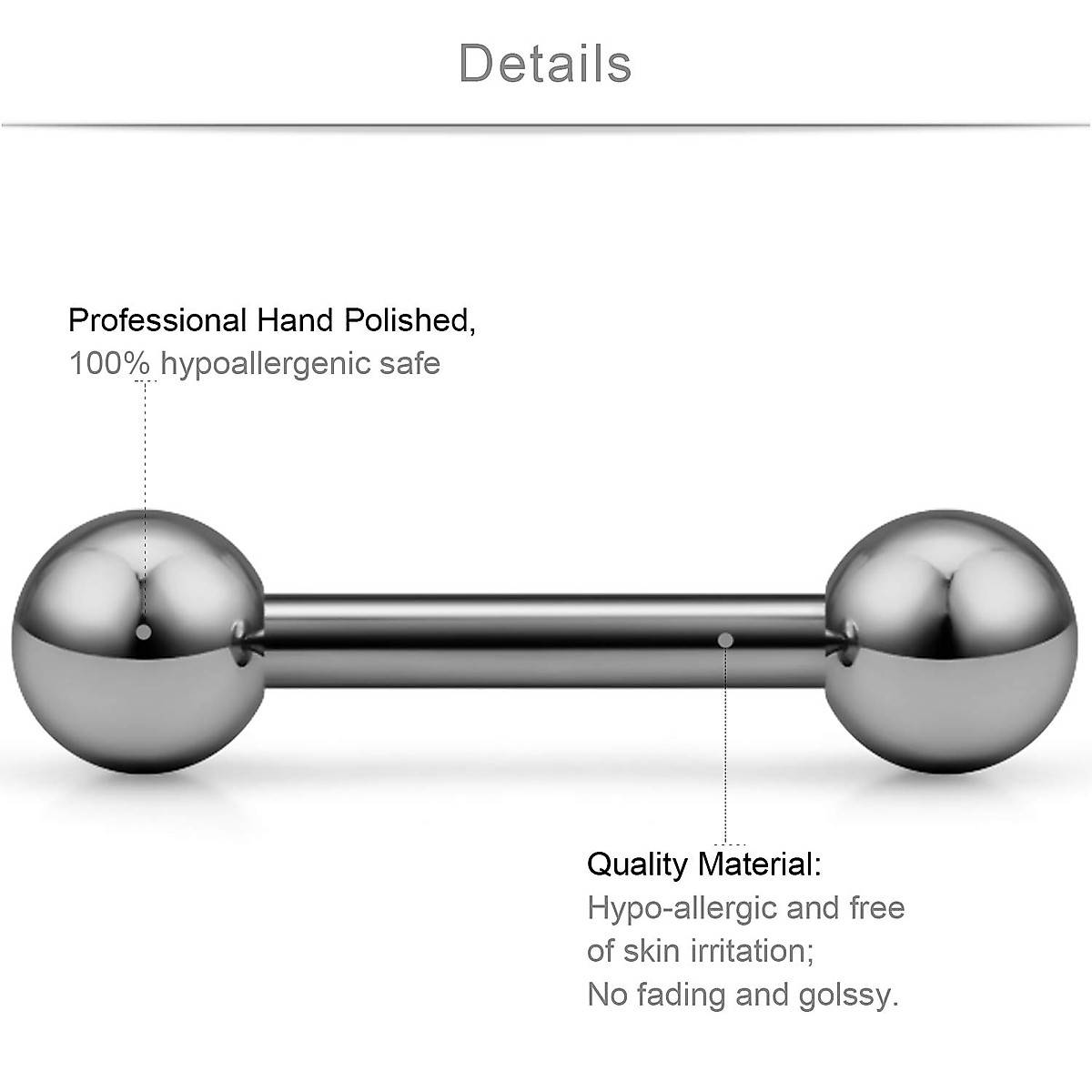 SCERRING 2PCS 16G G23 Titanium Helix Daith Cartilage Tragus Earrings Barbell Rings Stud Body Piercing Jewelry 6mm