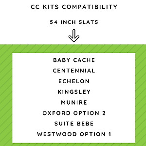 CC KITS Set of Eight (8) 54 Inch Full/Double Size Solid Wood Support Bed Slats｜for Use Crib Conversion Kits｜Platform Frame for Mattress｜Bunkie Board, Box Spring or Foundation Replacement Option