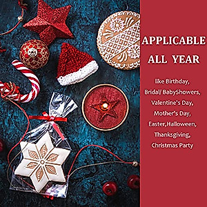 Yotelab Cellophane Treat Bags, 5x11 Inches Clear Cellophane Bags With Twist Ties 100 Pcs