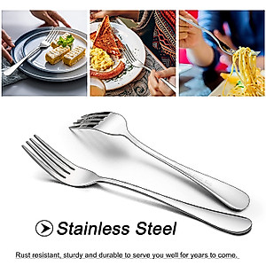 LIANYU Dinner Forks Set of 12, Stainless Steel Silverware Flatware Cutlery Forks, Table Forks 8 Inches, Mirror Finish & Dishwasher Safe