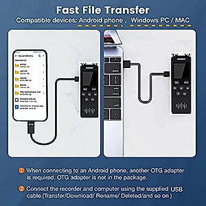 GARMAY Digital Voice Recorder Upgraded 48GB 1536KBPS 3343Hours Recording Capacity 32H Battery Time Voice Activated Recorder with Noise Reduction Audio Recorder with Playback for Meeting Lecture