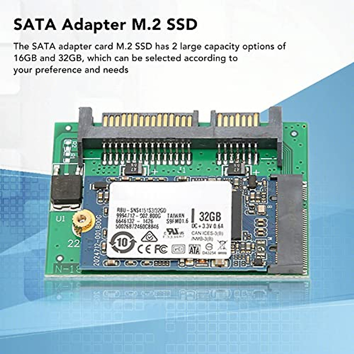 M.2 SSD, M.2 SSD 2 in 1 PCB Adapter Stable and Reliable Home 32GB