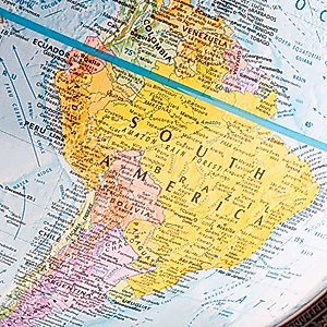 Replogle Globe - Educational Raised Political Relief & Mountains Ranges, Showcases Ocean Currents with 2023 Country Lines - Perfect for a Classroom, Home or Office - 12” Blue Ocean Globe & Black Base