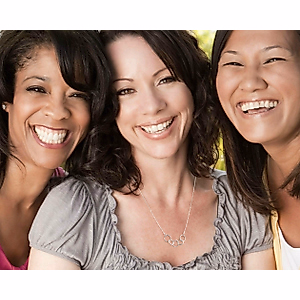 EFYTAL 50th Birthday Gifts for Women, 925 Sterling Silver Five Circle Necklace For Her, Thick Ring 5 Decade Jewelry 50 Years Old