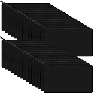 Outus Canvas Zipper Pouch Bags Canvas Makeup Bags Pencil Case Blank DIY Craft Bags for Travel DIY Craft School Classroom Supplies, Black (30 Pieces)