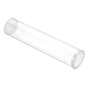 PATIKIL 7.9"L x 1.7"Dia Clear Storage Tubes, 1Pcs PC Plastic Transparent Hollow Round Rigid Tube with Cap for Beads Bath Salt Container Wedding Party Favors