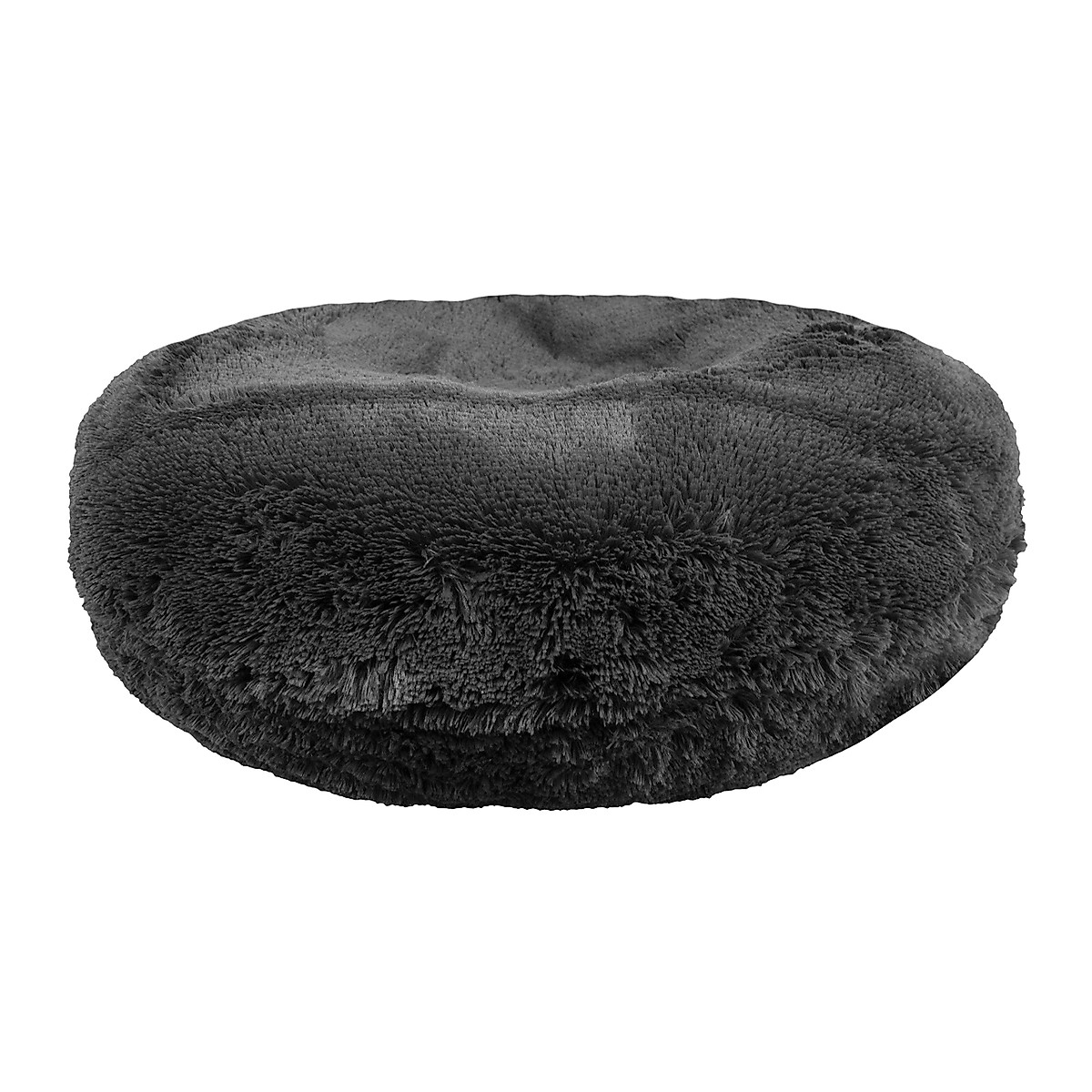 BESSIE AND BARNIE Signature Wolfhound Grey Luxury Shag Extra Plush Faux Fur Bagel Pet/Dog Bed (Multiple Sizes)