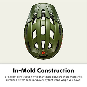 Schwinn Bunker ERT Bike Helmet for Adult Men Women, Can Fit Head Circumference 59-63cm, with 17 Air Vents, Pivoting Visor, & Adjustable Locking Strap, Large, Green