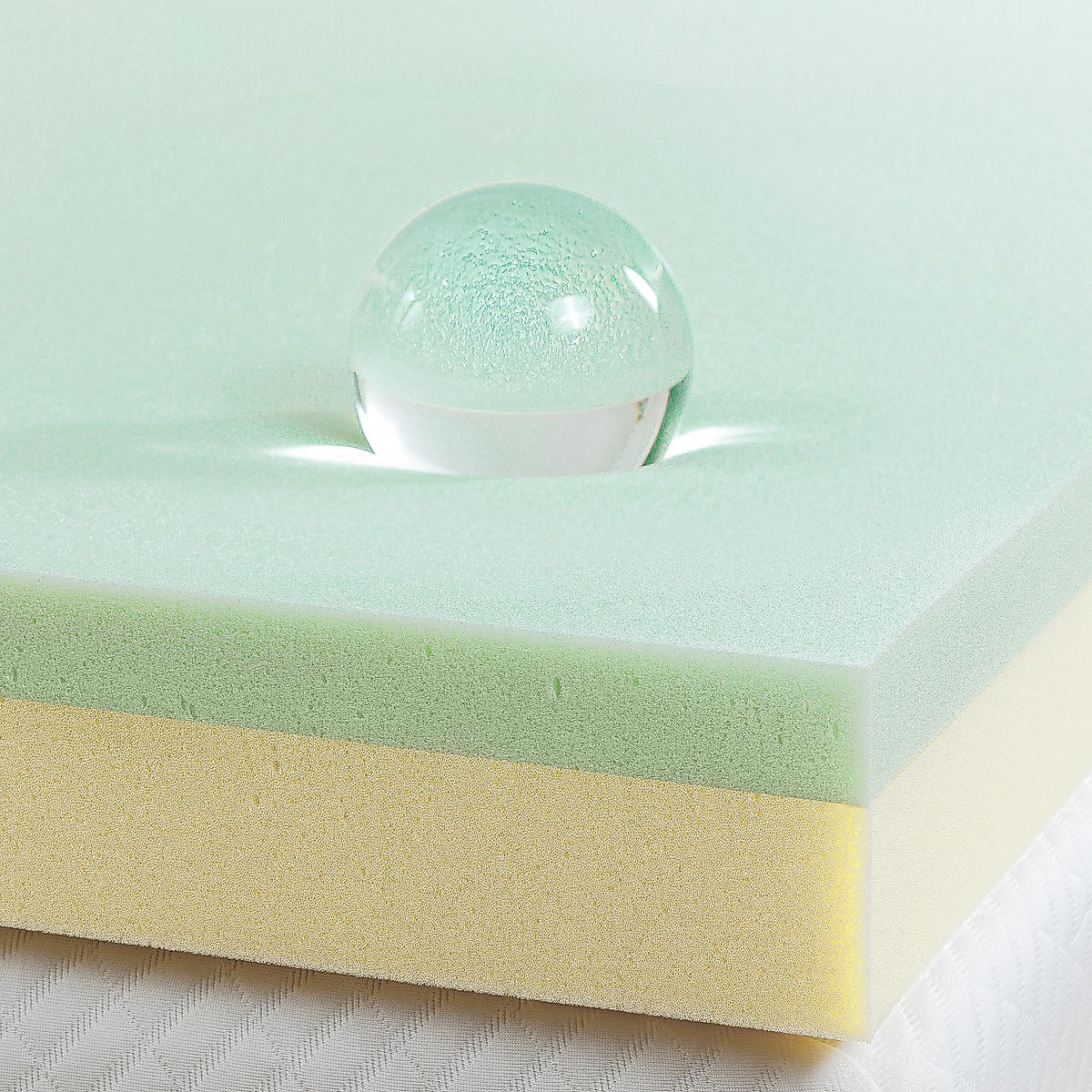 ZINUS 3 Inch Green Tea Memory Foam Mattress Topper, Pressure-Relieving Layers, CertiPUR-US Certified, Twin