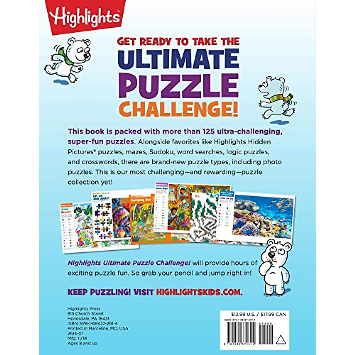 Ultimate Puzzle Challenge!: 125+ Brain Puzzles for Kids, Hidden Pictures, Mazes, Sudoku, Word Searches, Logic Puzzles and More, Kids Activity Book for Super Solvers (Highlights Jumbo Books & Pads)