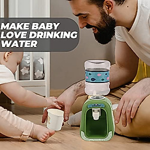 Toyvian 2Pcs Mini Water Dispenser Lovely Cartoon Drinking Water Fountains Miniature Scene Model Doll House Accessories for Children Girls Boys