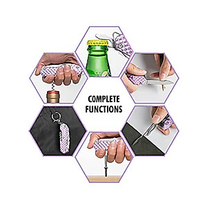 FantastiCAR 15 in 1 Multi-Tool, EDC Folding Pocket Knife with Premium Gift Box for Camping, Fishing, Hunting, Survival, or Outdoor (Purple)