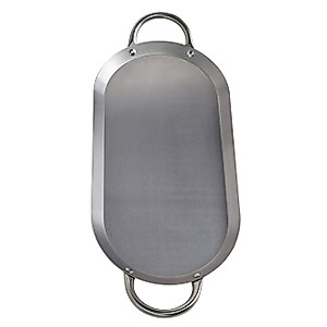 Imusa - L300-40512 IMUSA USA 17" Stainless Steel Oval Comal, Silver