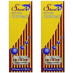 200 Shark Super Chrome Double Edge Safety Razor Blades