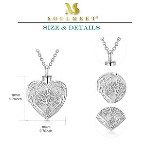SOULMEET Personalized 10k 14k 18k Solid White Gold/Filled White Gold Tree of Life Cremation Locket Necklace for Ashes, Engraving Tree Urn Locket Necklace that Holds Human Dog Cat Ashes (Custom Name)