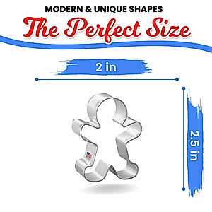 Foose Cookie Cutters 2.5 in Christmas Gingerbread Man Handmade in USA Fairytale Tin Plated Steel
