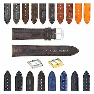 Ewatchparts 17-24MM GENUINE LEATHER STRAP WATCH BAND FOR IWC PILOT PORTUGUESE