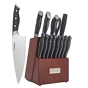 Cuisinart Kitchen Knife Set Nitrogen Forged Triple Rivet Cutlery 15-Piece Knife Block Set