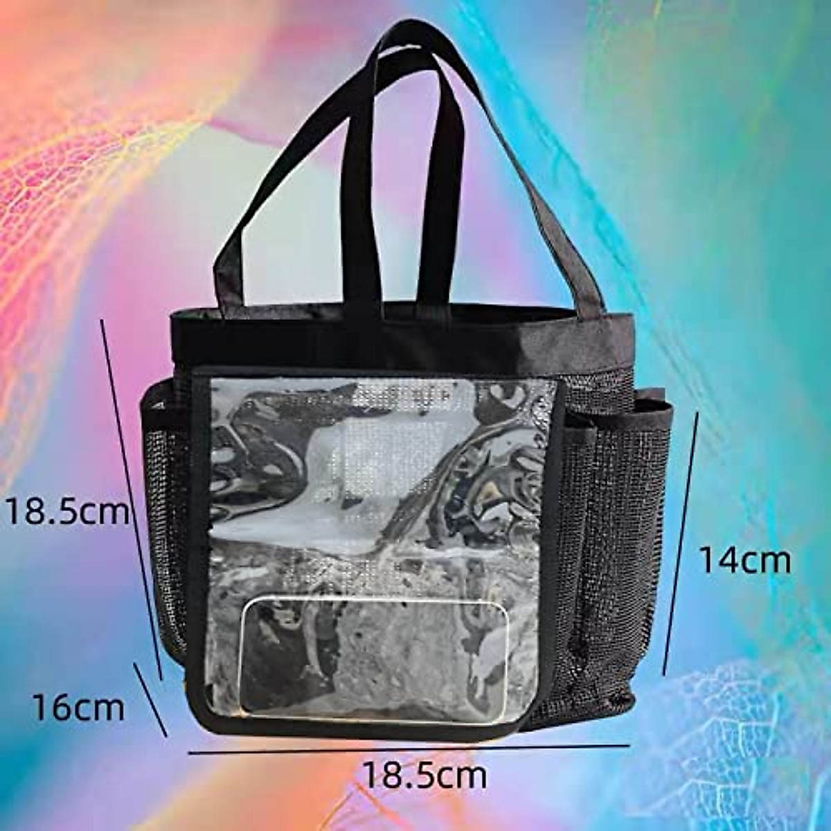 Portable Mesh Shower Caddy with Waterproof Bag , Quick Dry Hanging Toiletry Bag, 10 Storage Pocket Handle Bath Organizer for College Dorm Room Essentials, Gym, Bathroom, Mobile phone waterproof bag