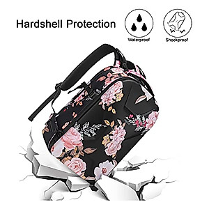 MOSISO Camera Backpack, DSLR/SLR/Mirrorless Photography Camera Bag Peony Waterproof Hardshell Case with Tripod Holder & Laptop Compartment Compatible with Canon/Nikon/Sony/DJI Mavic Drone, Black