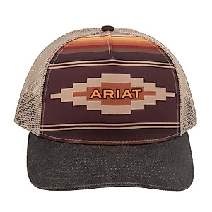 ARIAT Ladies Snap Back Aztec Logo Hat, Tan